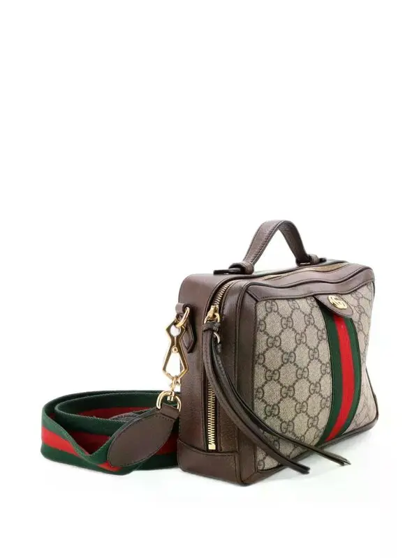 Gucci Ophidia Zip Around Camera Bag Gg Coated Canvas Small Shoulder Bag