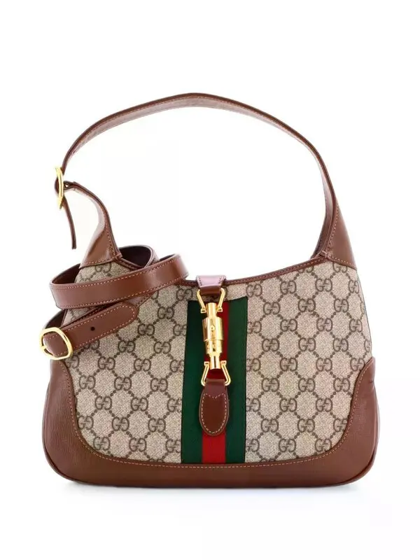 Gucci Jackie 1961 Gg Coated Canvas Small Hobo Bag - Brown
