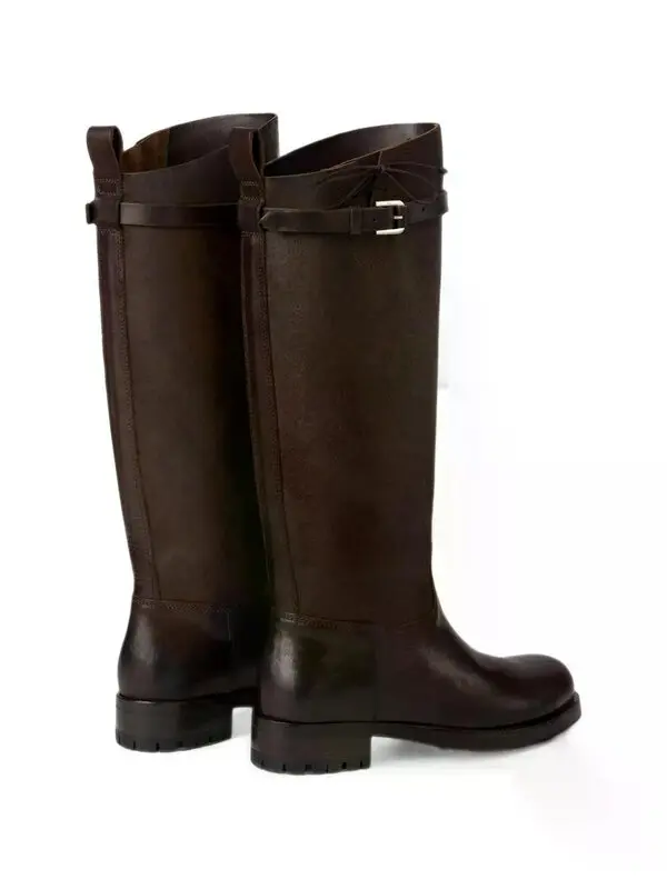 Ralph Lauren Ward Buckle-strap Leather Knee-high Boots