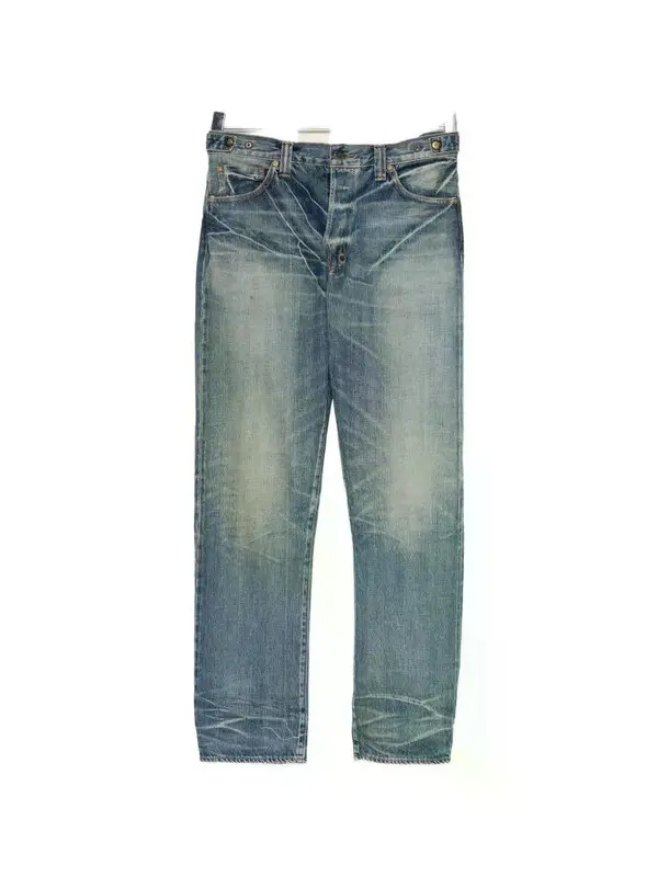 Mastercraft Union Faded Whiskered Jeans - Blue