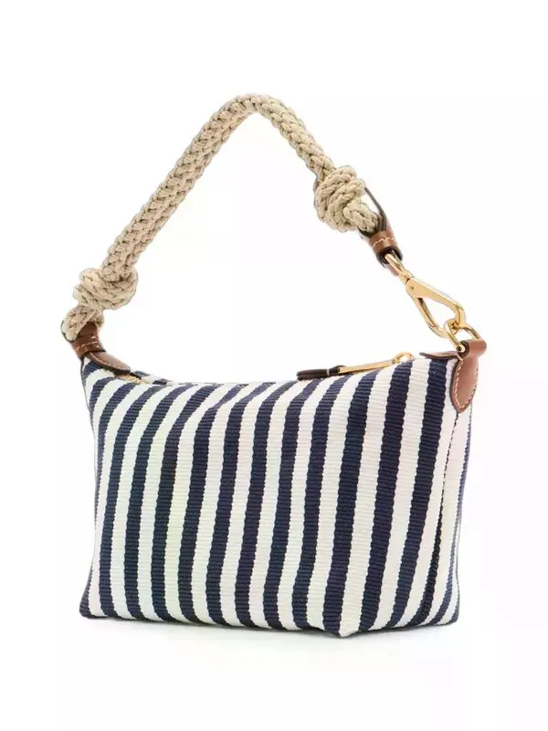 Miu Miu Spirit Cotton And Leather Pouch - Blue