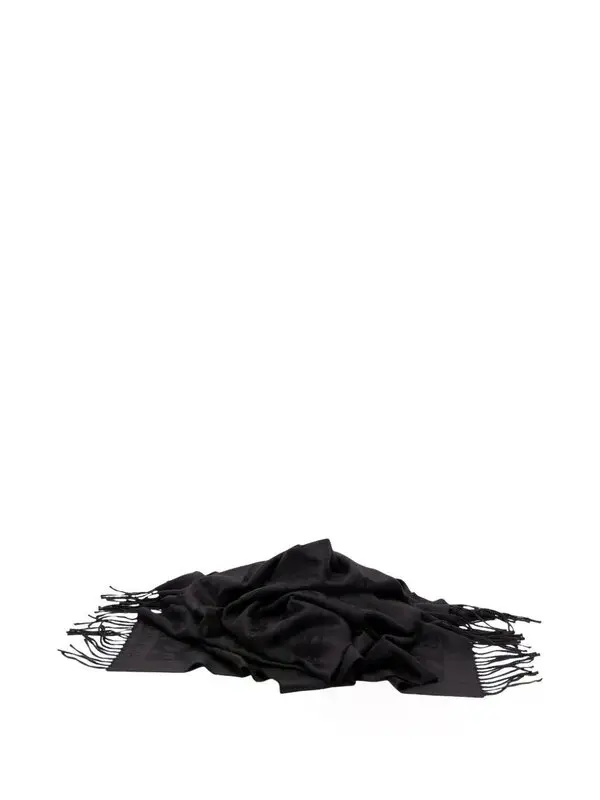 Dolce & Gabbana Leopard-jacquard Fringed Scarf - Black