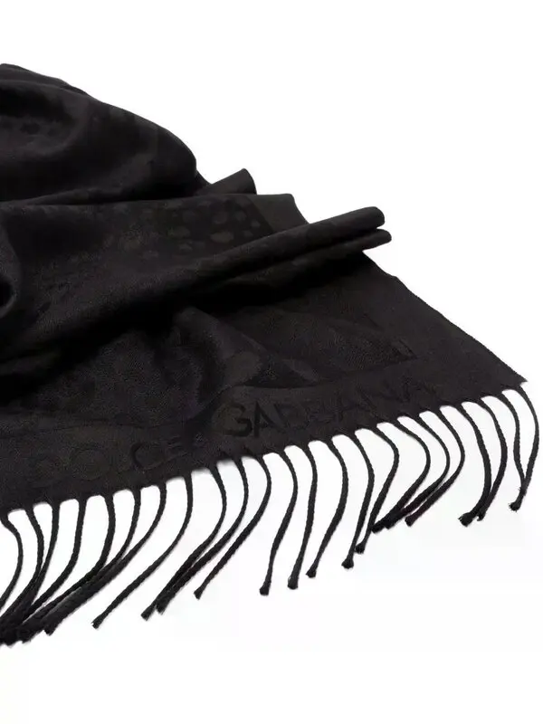 Dolce & Gabbana Leopard-jacquard Fringed Scarf