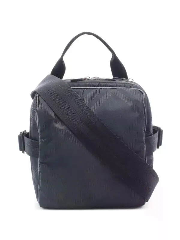 Burberry Check Jacquard Messenger Bag - Black