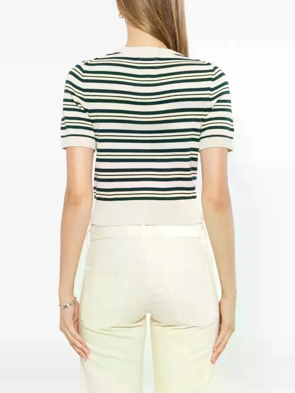 AGNES B. Striped Short-sleeve Top