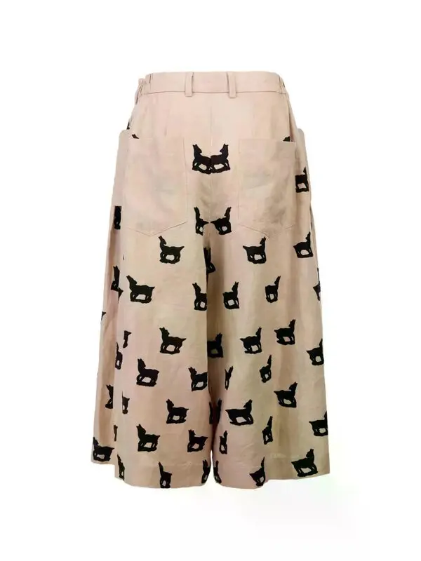 Biyan Cropped Pleated Trousers