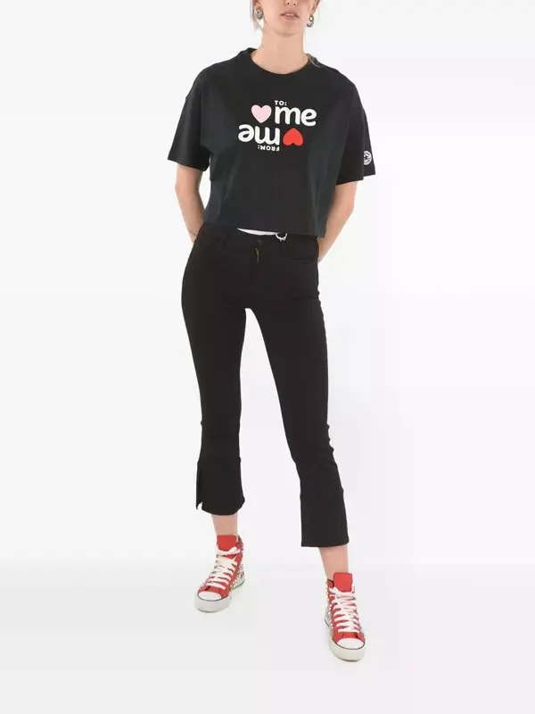 CONVERSE Logo-print Cropped T-shirt