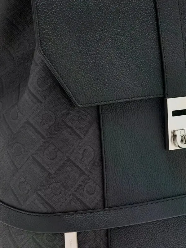 FERRAGAMO Monogram Backpack With Hug Buckle