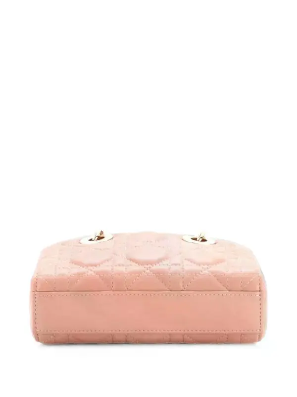 Dior Lady D-joy Bag Cannage Quilt Lambskin Micro Satchel - Neutrals