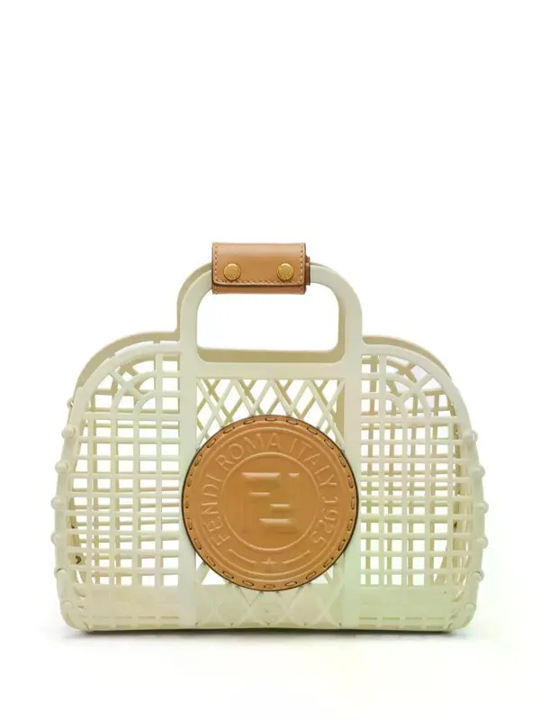 Fendi 2022 Basket Open-weave Tote Bag - Neutrals