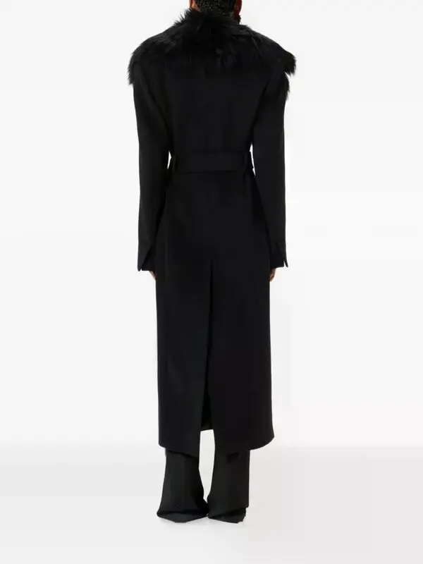 Blumarine Shearling-collar Charm-detail Coat