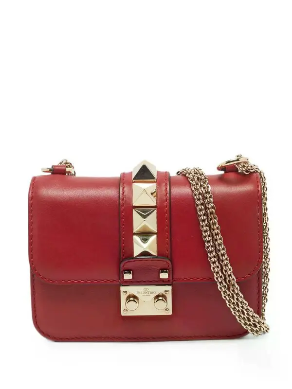 Valentino Garavani Glam Lock Pyramid-stud Shoulder Bag - Red
