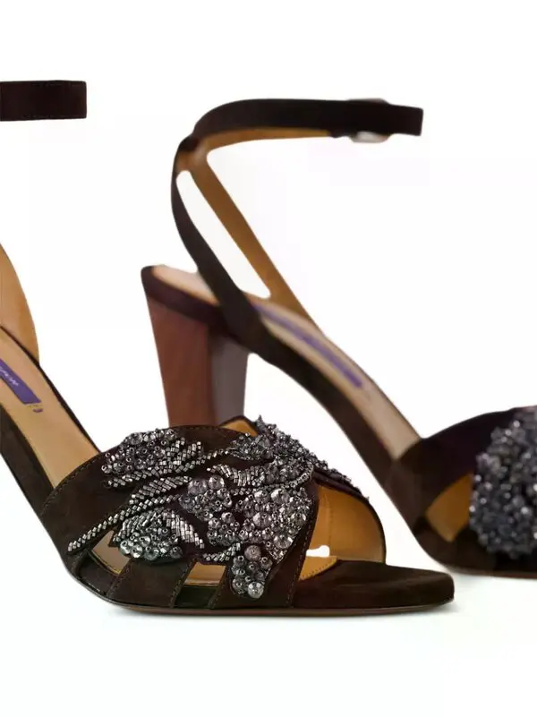 Ralph Lauren Ryne Bead-embroidered Heeled Sandals