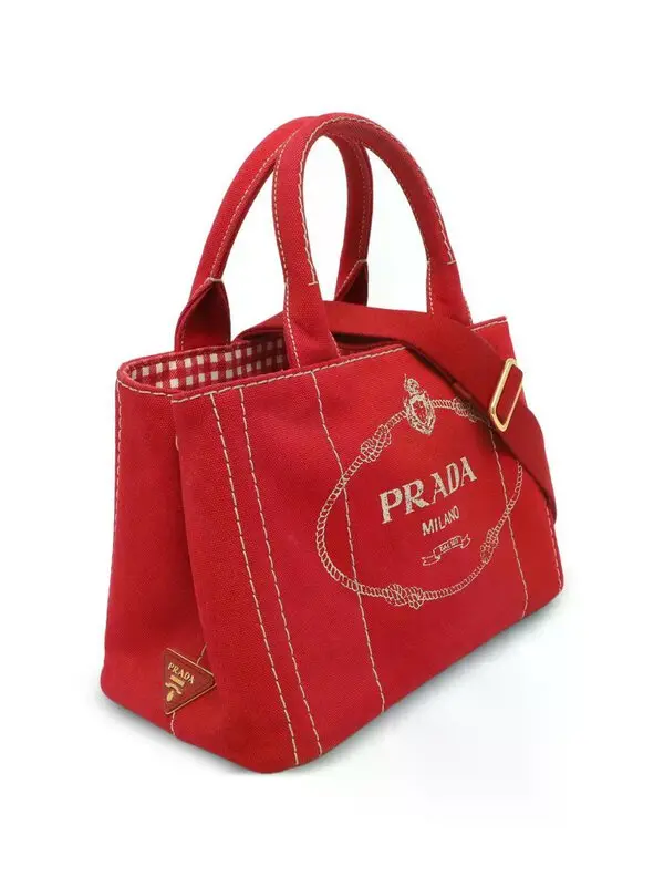 Prada Small Canapa Logo-print Tote Bag