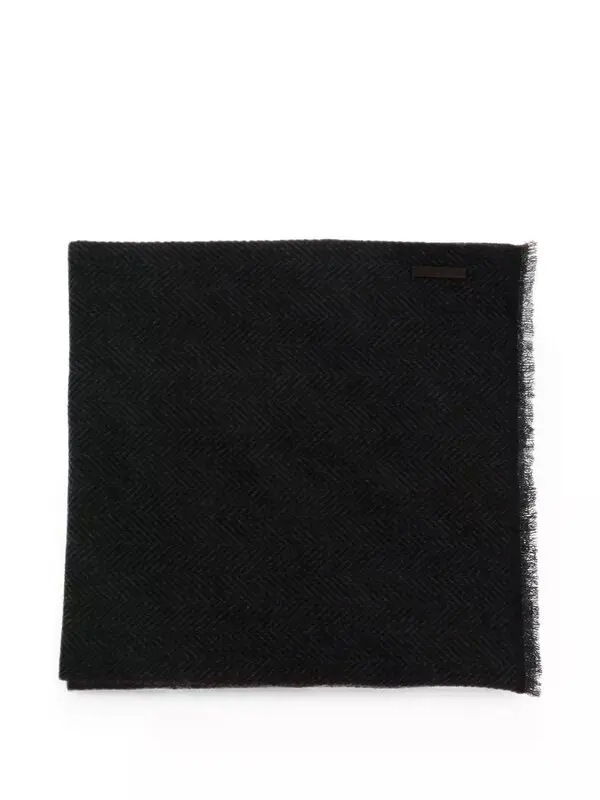 Zegna Herringbone-pattern Cashmere Scarf