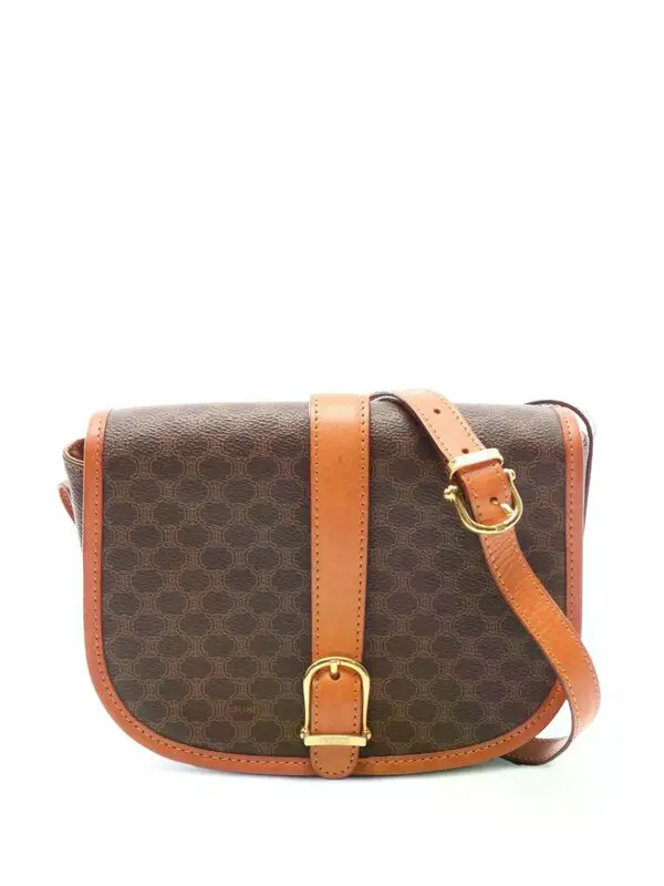 Celine 2000s Macadam Shoulder Bag - Brown