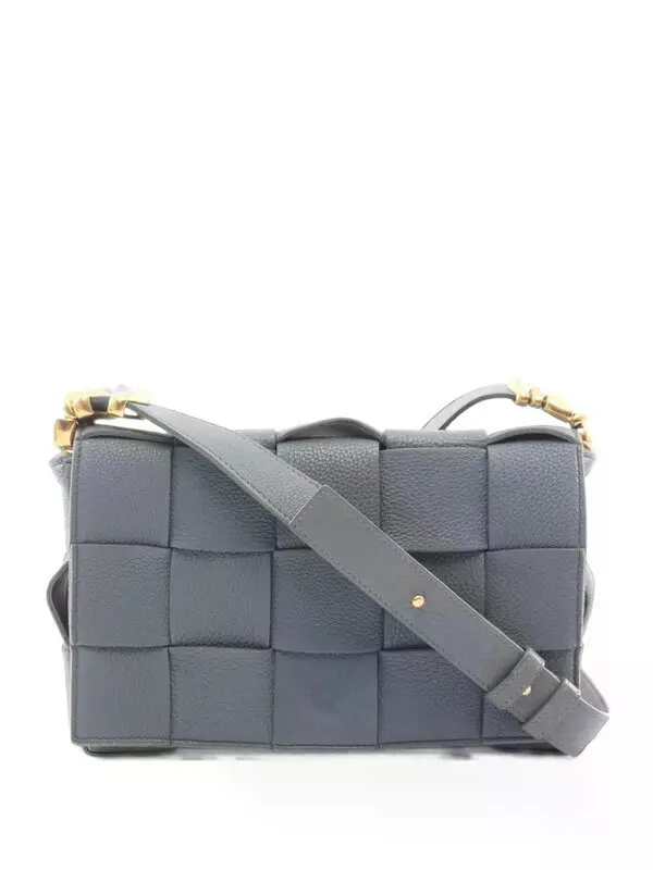 Bottega Veneta 2000s Cassette Intrecciato Shoulder Bag - Grey