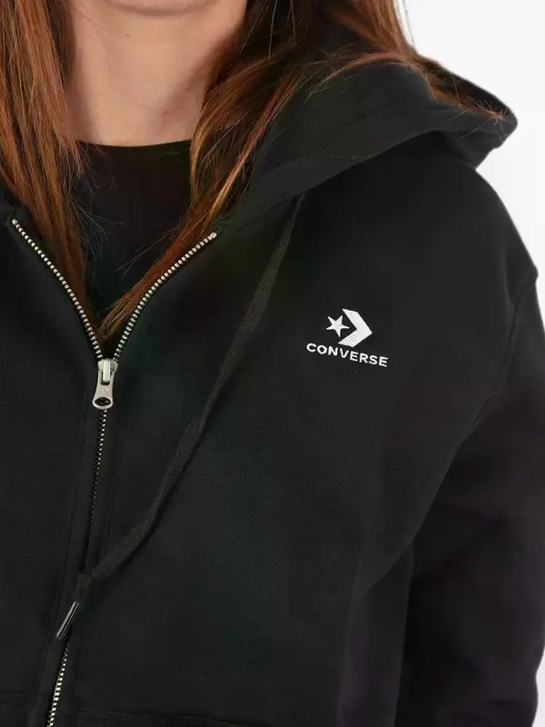 CONVERSE Logo-embroidered Zip-up Hoodie