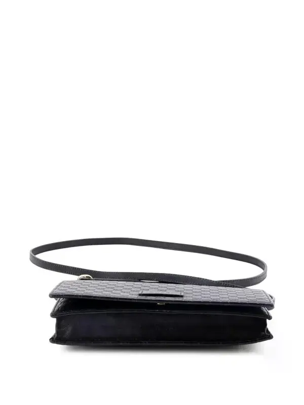 Gucci Leather Wallet On Strap Crossbody Bag - Black