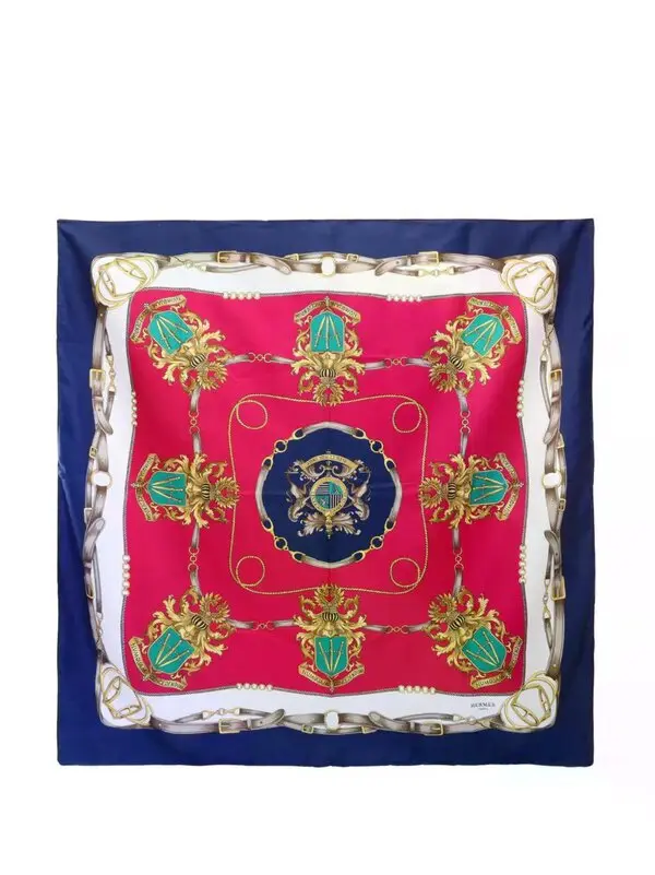 Hermès 2010s 90 Carré Numquam Concedendum Scarf - Pink