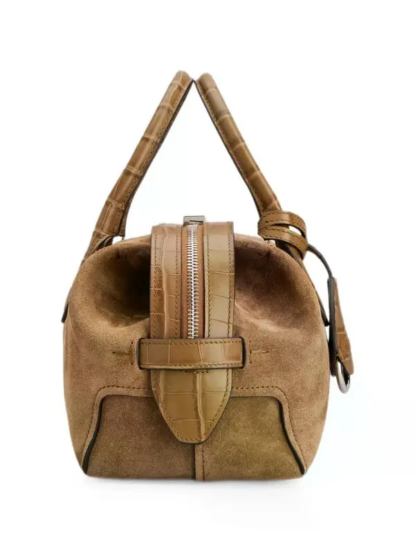 TOD'S Croc-effect Panelled Suede Tote Bag
