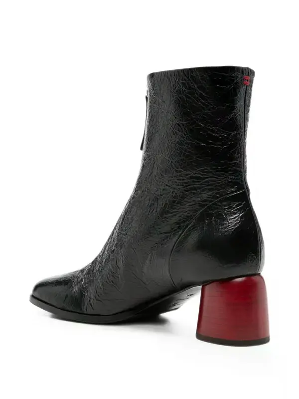 HALMANERA Front-zip Leather Ankle Boots