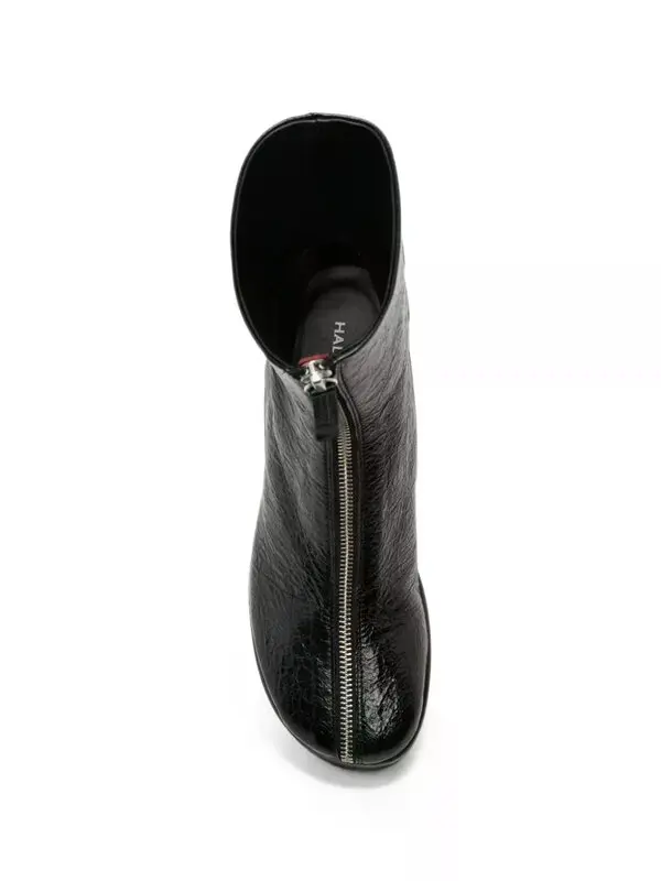 HALMANERA Front-zip Leather Ankle Boots
