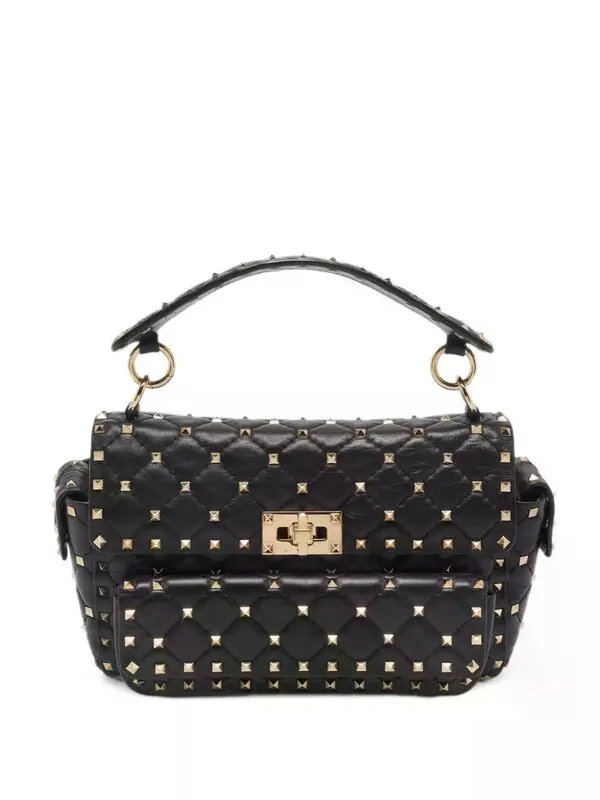 Valentino Garavani Medium Rockstud Spike Quilted Handbag - Black