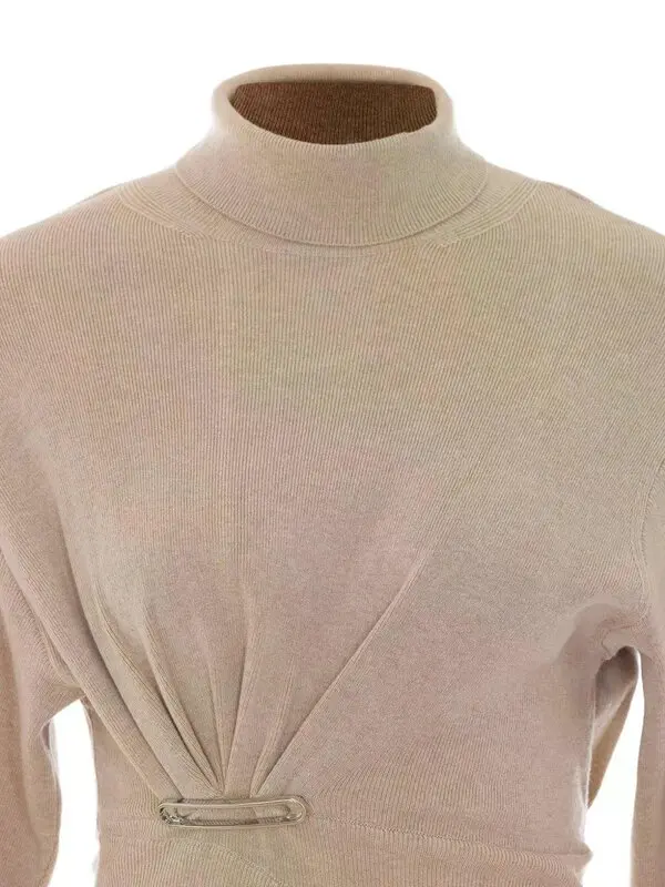 LANVIN Wool And Cashmere Turtleneck Sweater With Brooch