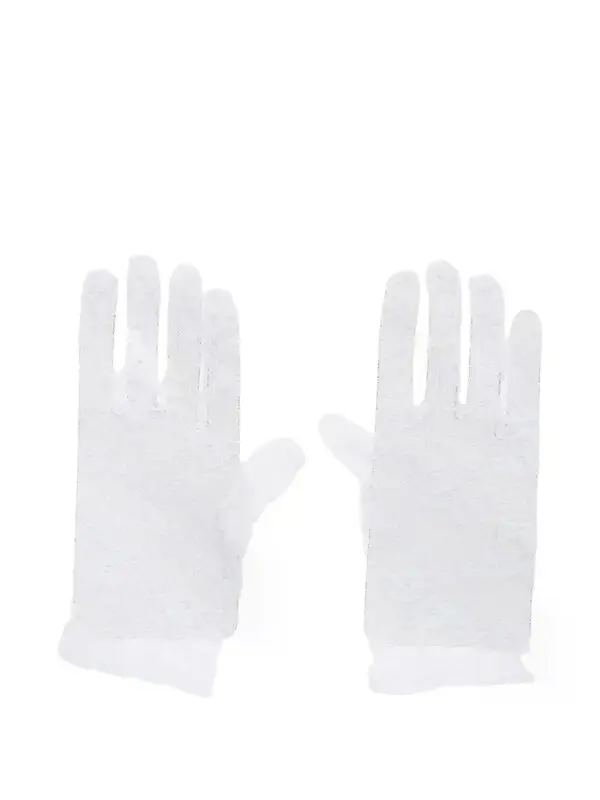 SUPER BLOND Lace-pattern Gloves - White