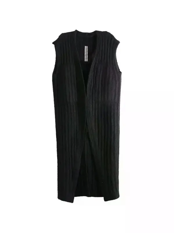 Rick Owens Ribbed-knit Sleeveless Cardicoat
