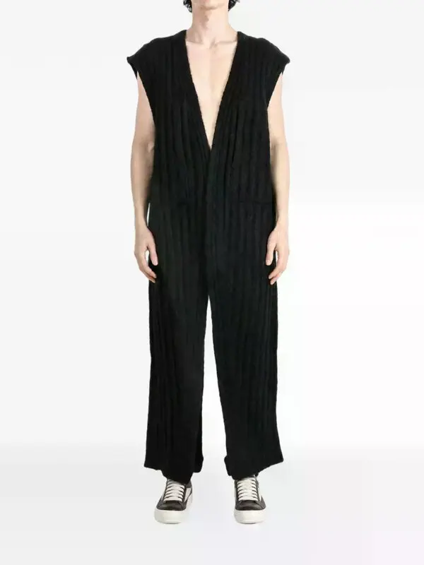 Rick Owens Ribbed-knit Sleeveless Cardicoat