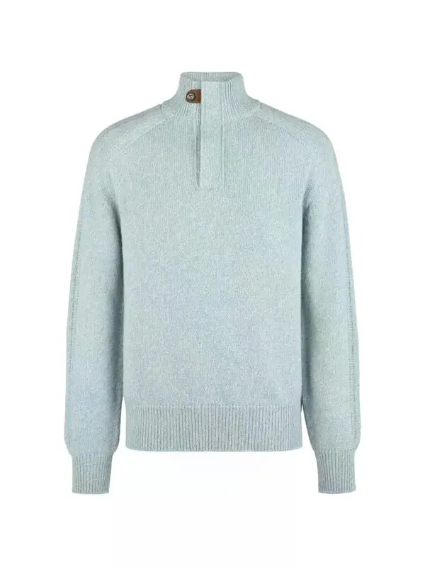 TOD'S Half-zip Suede Detail Top