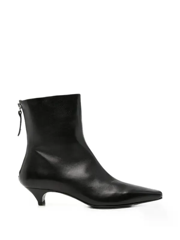 HALMANERA Leather Ankle Boots - Black
