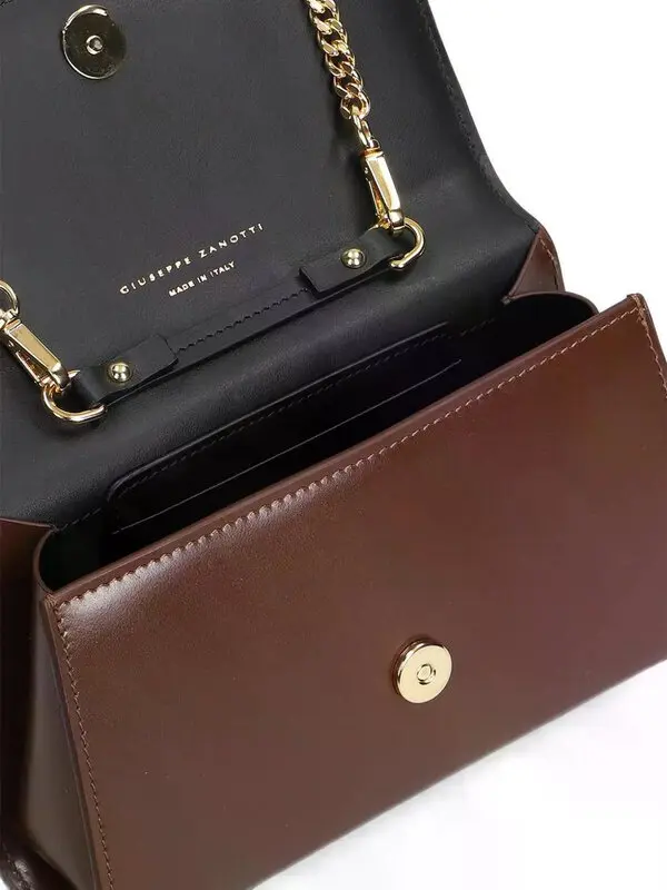 GIUSEPPE ZANOTTI Logo-plaque Chain-strap Leather Clutch Bag