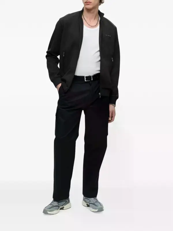 Karl Lagerfeld Logo Plaque Zip-up Sweatshirt