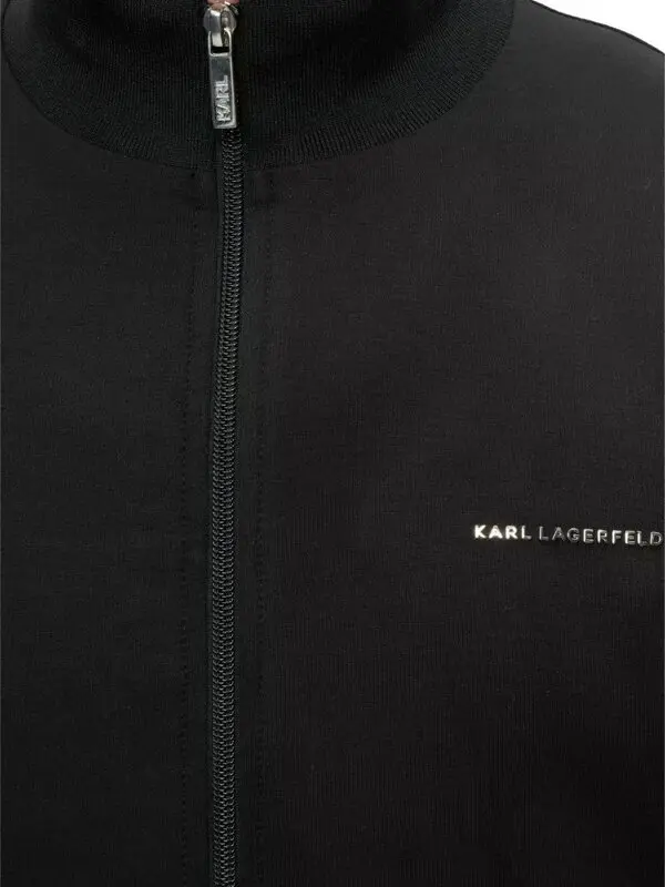 Karl Lagerfeld Logo Plaque Zip-up Sweatshirt
