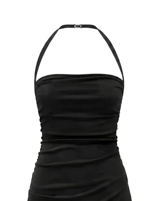 Karl Lagerfeld Halterneck Draped Jumpsuit - Black
