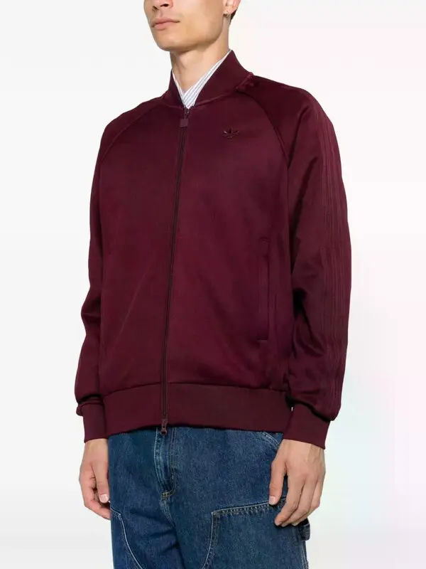 Adidas Logo-embroidered Zip-up Sweater