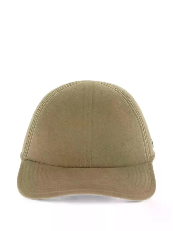 Zegna Logo-plaque Wool Baseball Cap - Brown