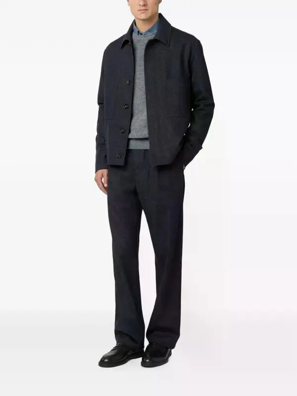 TOD'S Crew Neck Sweater With Suede Details