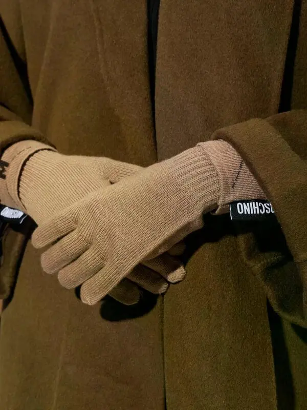 Moschino Tag Wool Gloves