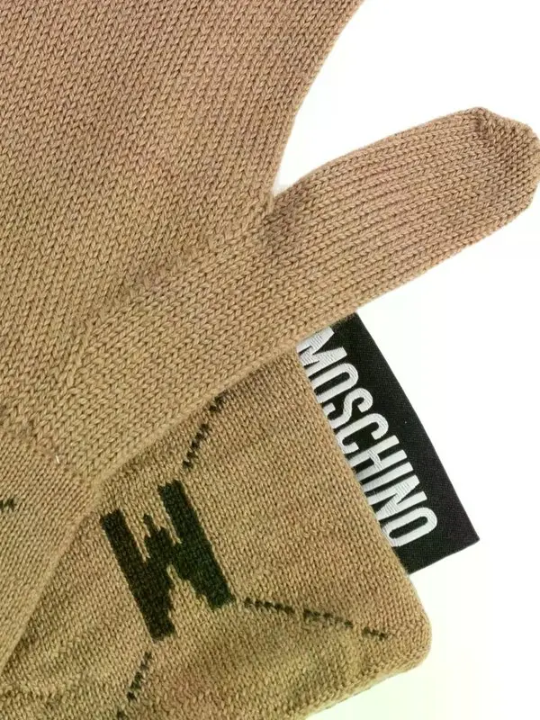 Moschino Tag Wool Gloves