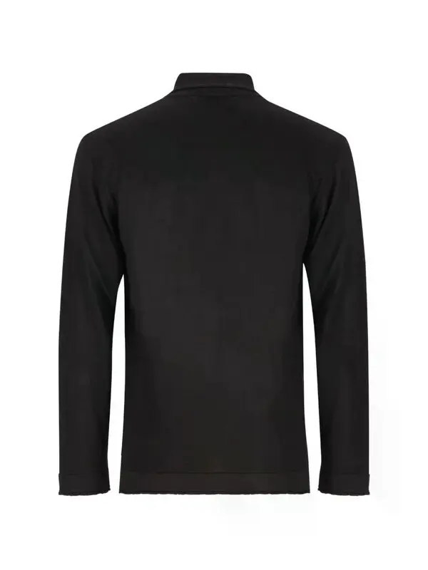 MASSIMO OSTI STUDIO Long-sleeve Polo Shirt - Black