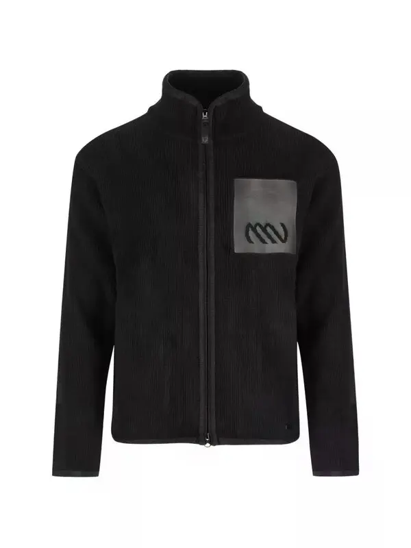 MASSIMO OSTI STUDIO Logo-patch Ribbed-knit Cardigan
