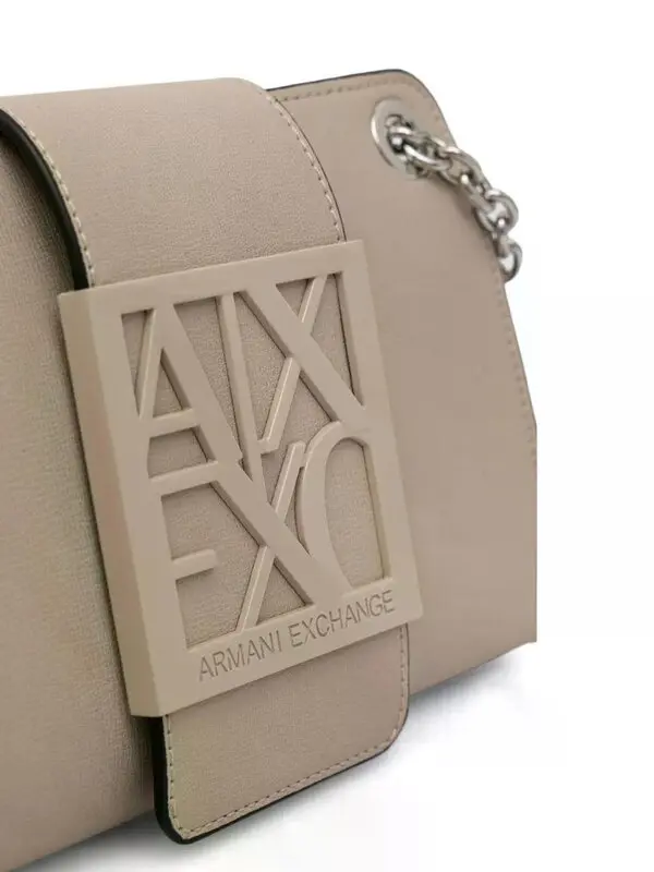 Armani Exchange Logo Plaque Mini Bag - Neutrals