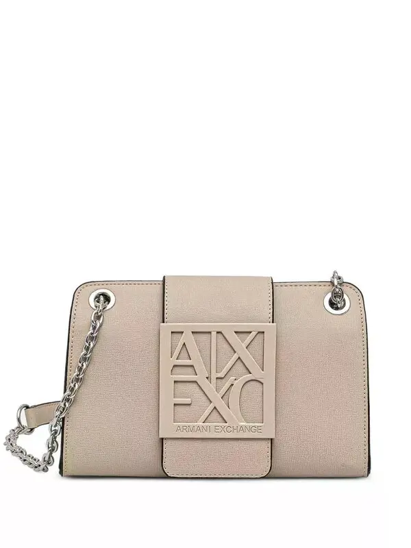 Armani Exchange Logo Plaque Mini Bag - Neutrals