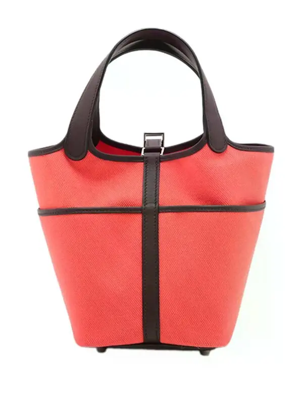 Hermès 2022 Toile Goeland And Swift Cargo Picotin Lock 18 Handbag - Pink
