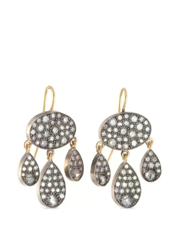 SYLVA & CIE 18k Yellow And Oxidised Sterling Silver Diamond Drop Earrings - Gold