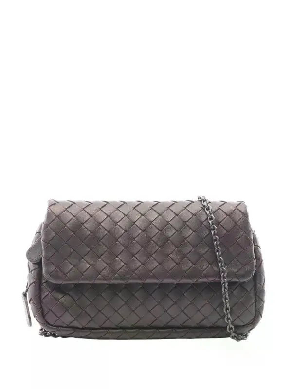 Bottega Veneta 2012-2026 Mini Intrecciato Olimpia Crossbody Bag - Brown